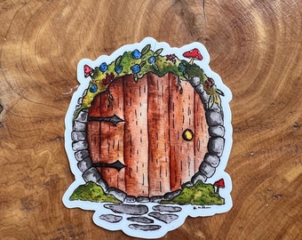 Holographic Hobbit Door Sticker, Laminated Stickers for Water Bottle ...