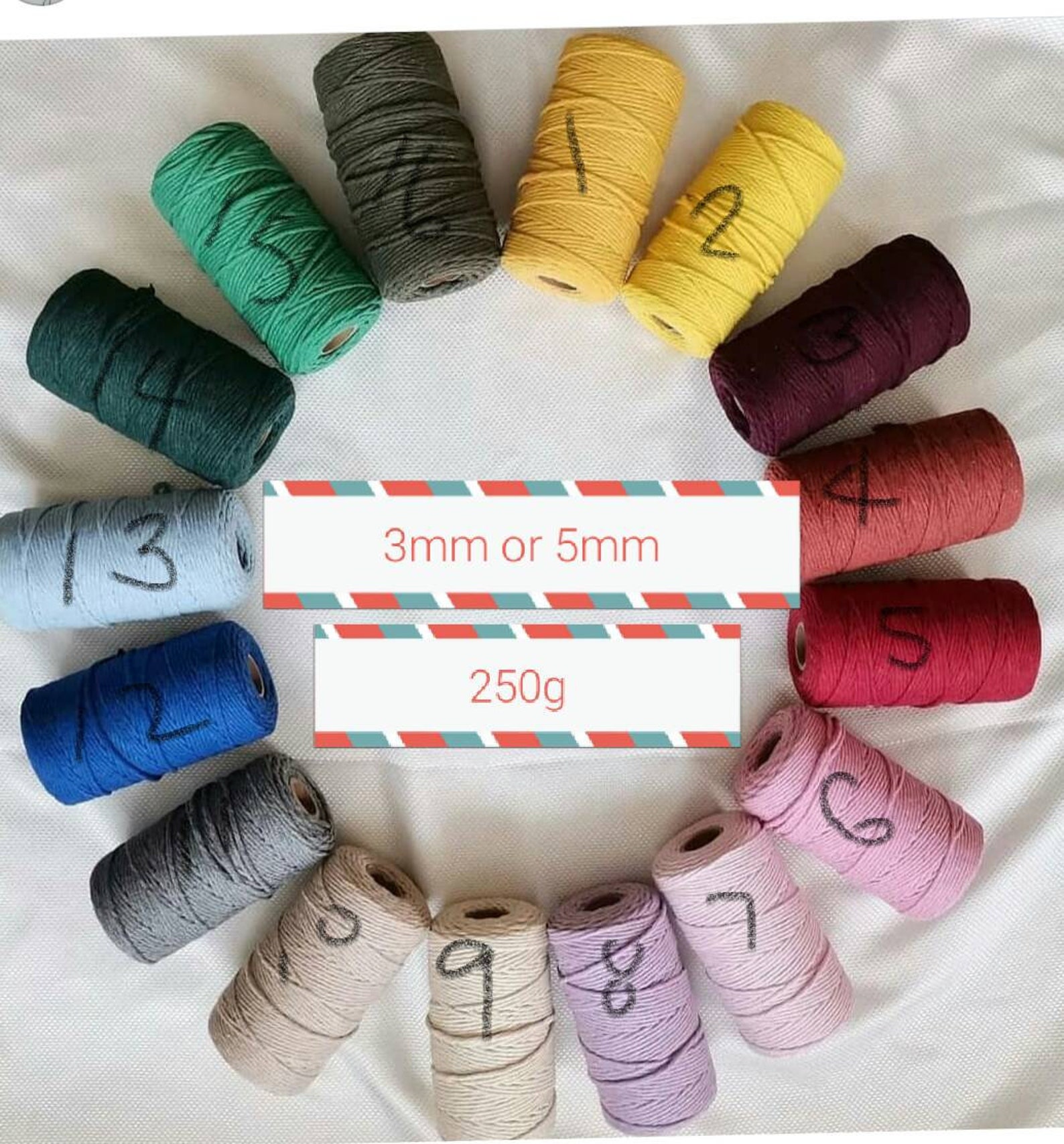 Macrame Cord 5mm Cotton Cord250g Macrame Rope Macrame Yarn | Etsy