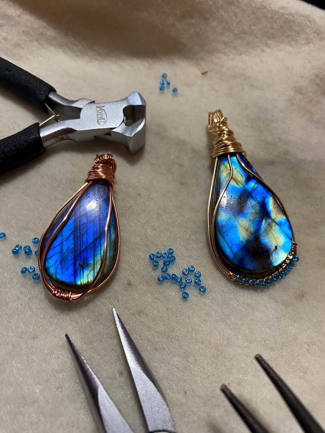 Pamunkey Native American Wire Wrapped Labradorite Beaded - Etsy