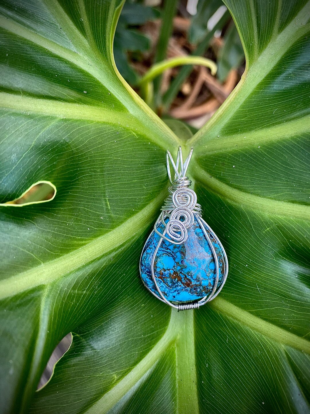 Pamunkey Turquoise Native American Wire Wrapped - Etsy