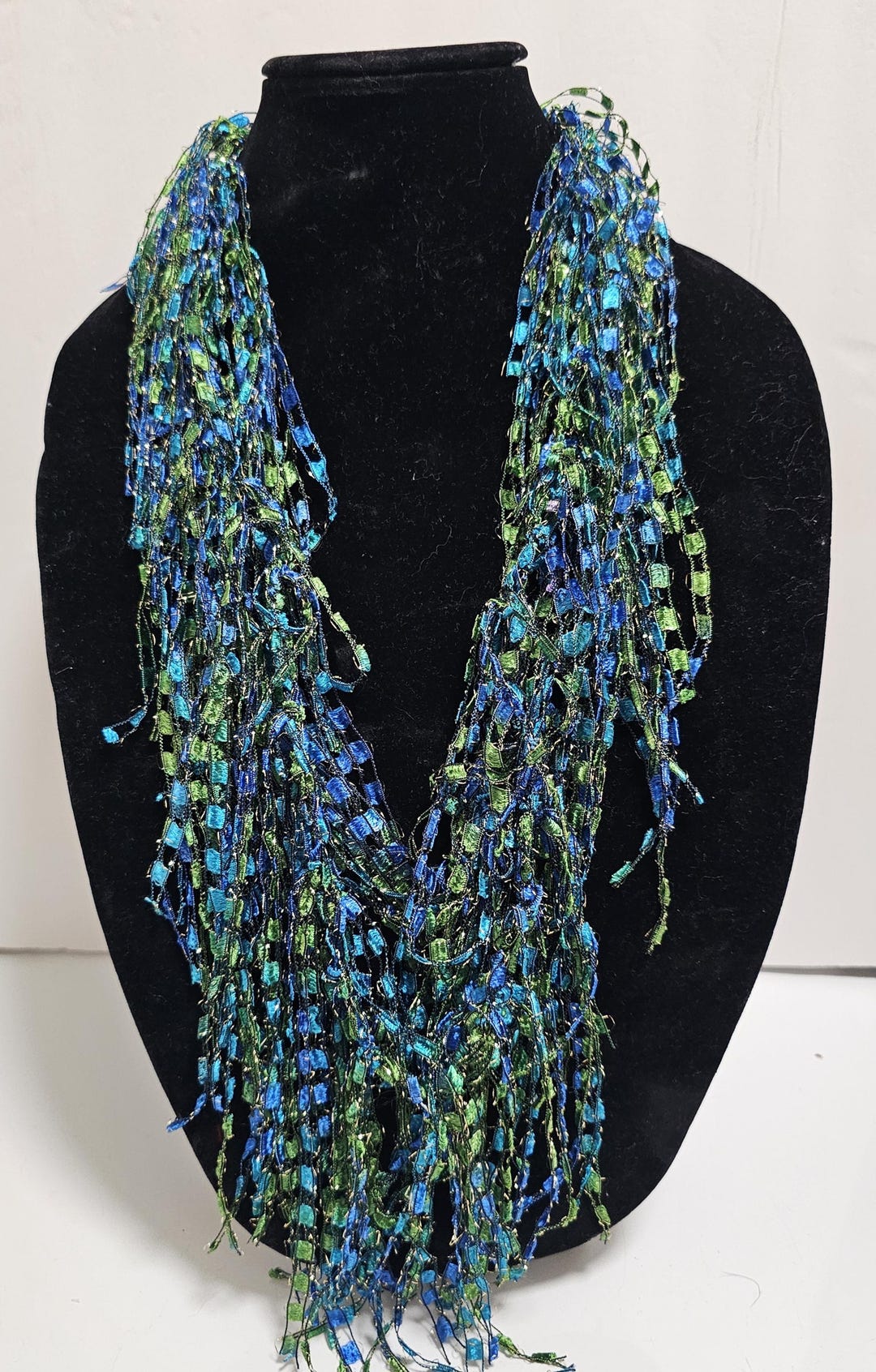 Metallic Ladder Yarn Infinity Scarf: Lightweight Statement Necklace - Etsy
