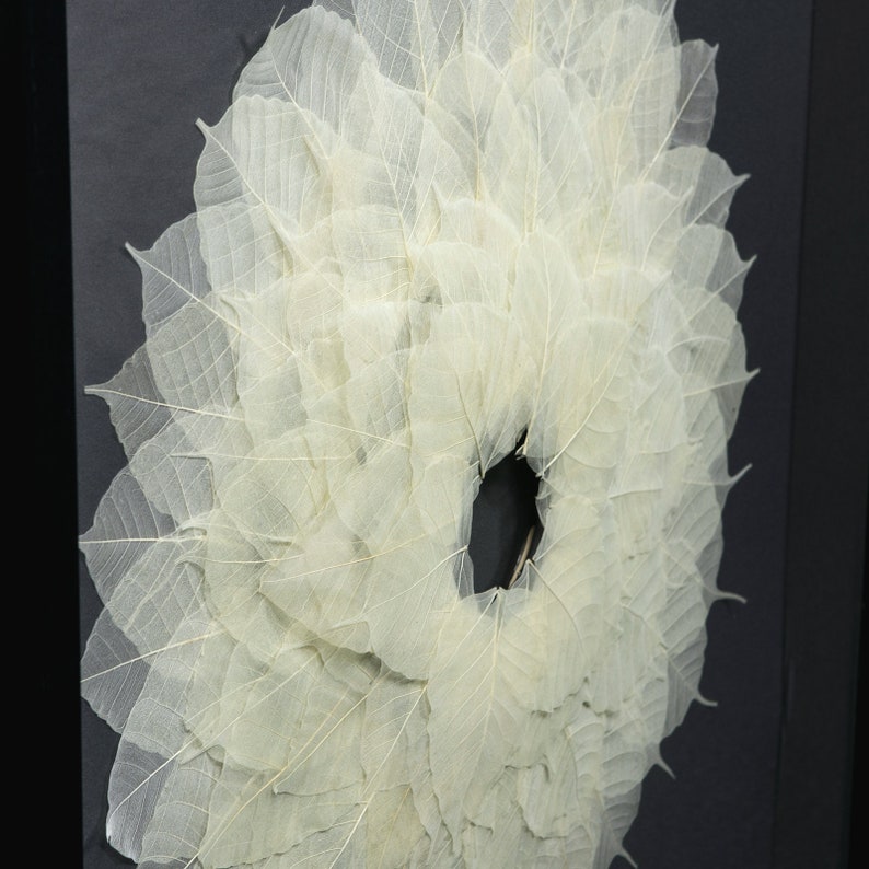 Contemporary Tree Wide Leaves Skeleton Framed Shadow Box Wall Art wide ...