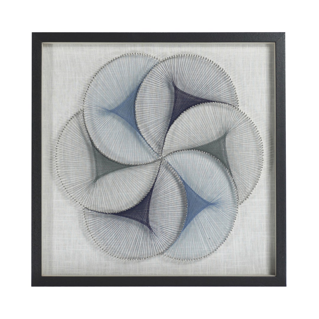 Abstract Blue String Art Shadow Box Wall Décor MS46983B - Etsy