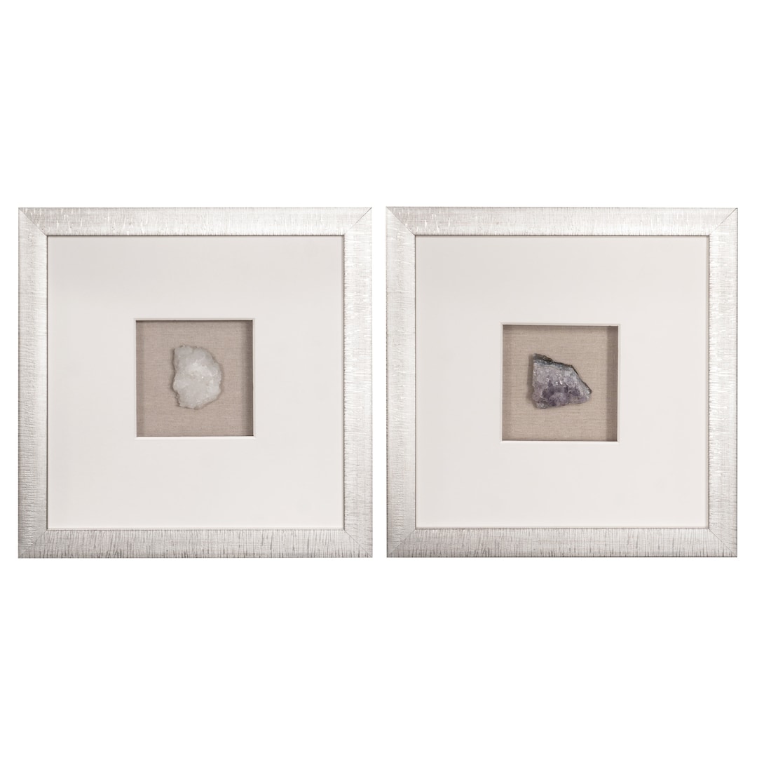 HUJI Handmade Natural Crystal Shadow Box Wall Décor Set of 2 - Etsy