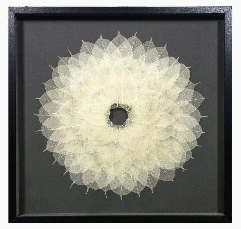 Contemporary Tree Wide Leaves Skeleton Framed Shadow Box Wall Art wide ...