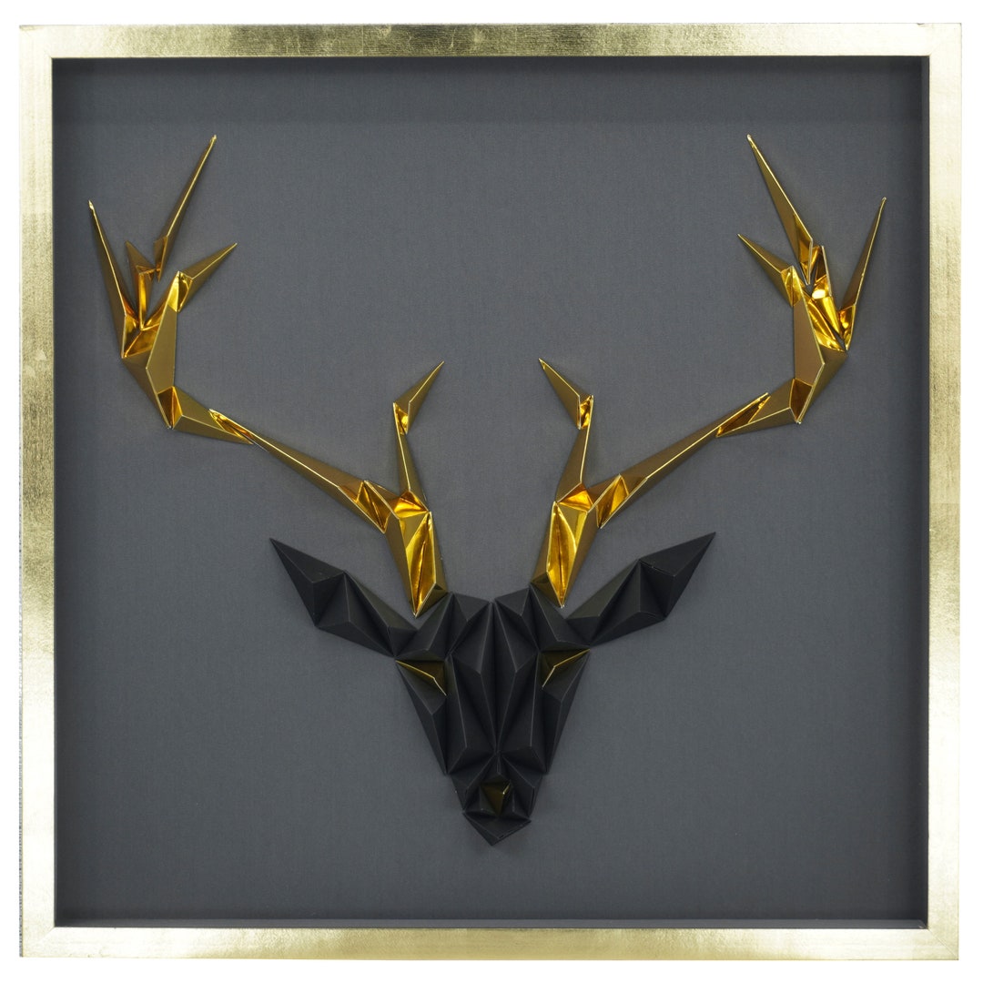 Yudeco Origami Buck Shadow Box Wall Décor (MS45977) - Etsy