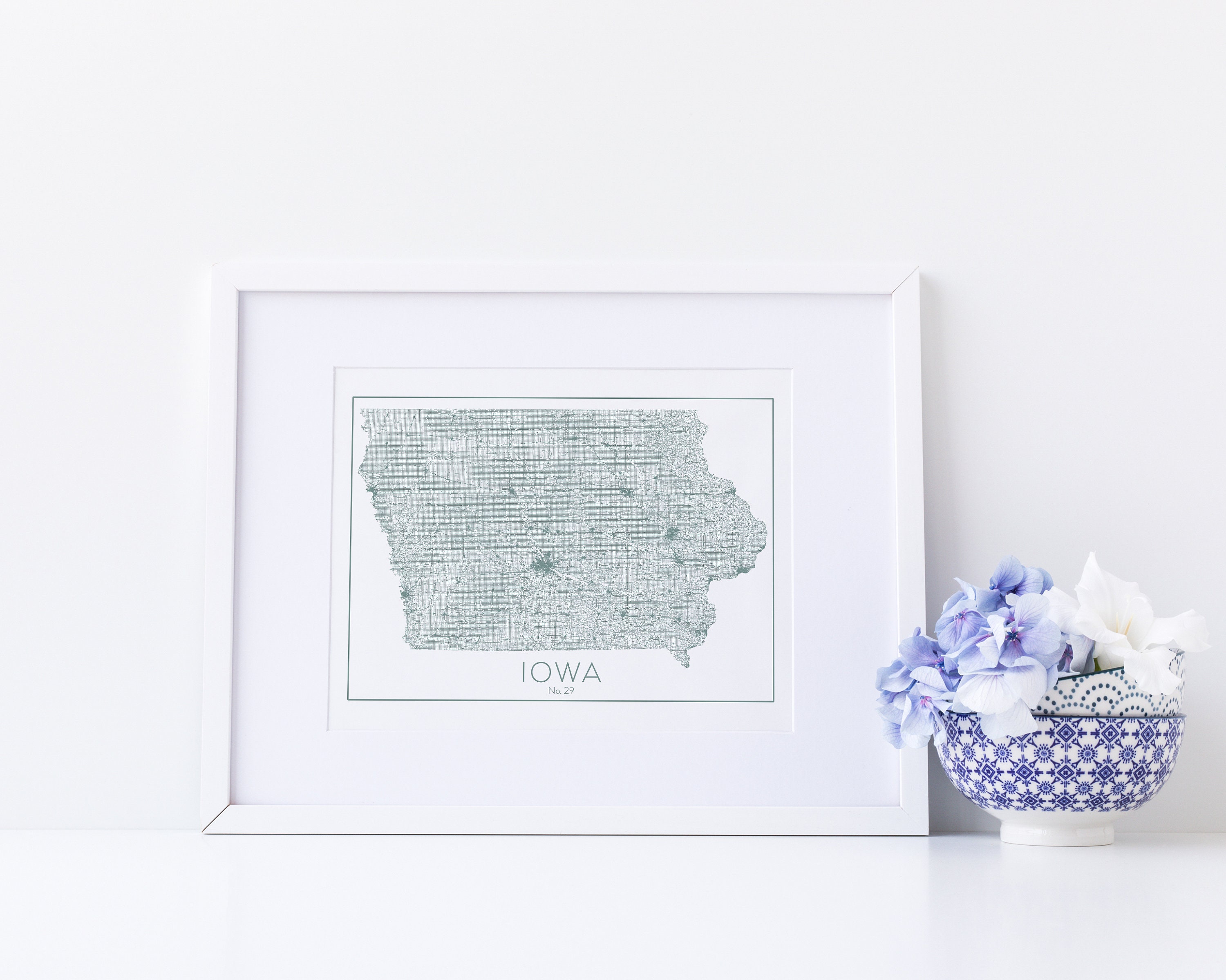 Iowa Wall Art, Home Decor, Personalized Gift, Map, Iowa State Map ...