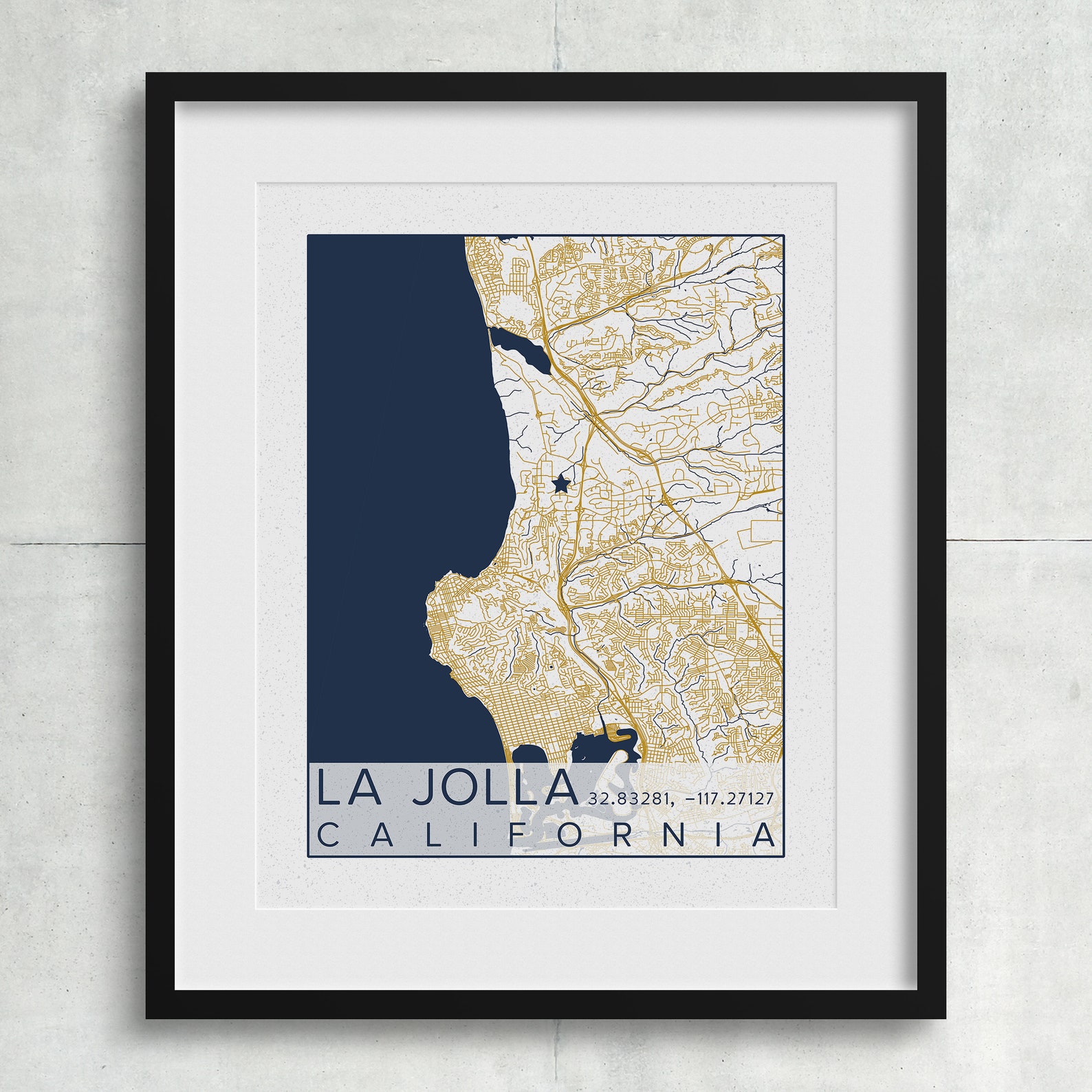 La Jolla CA Map UC San Diego Poster Print City Map Tritons - Etsy