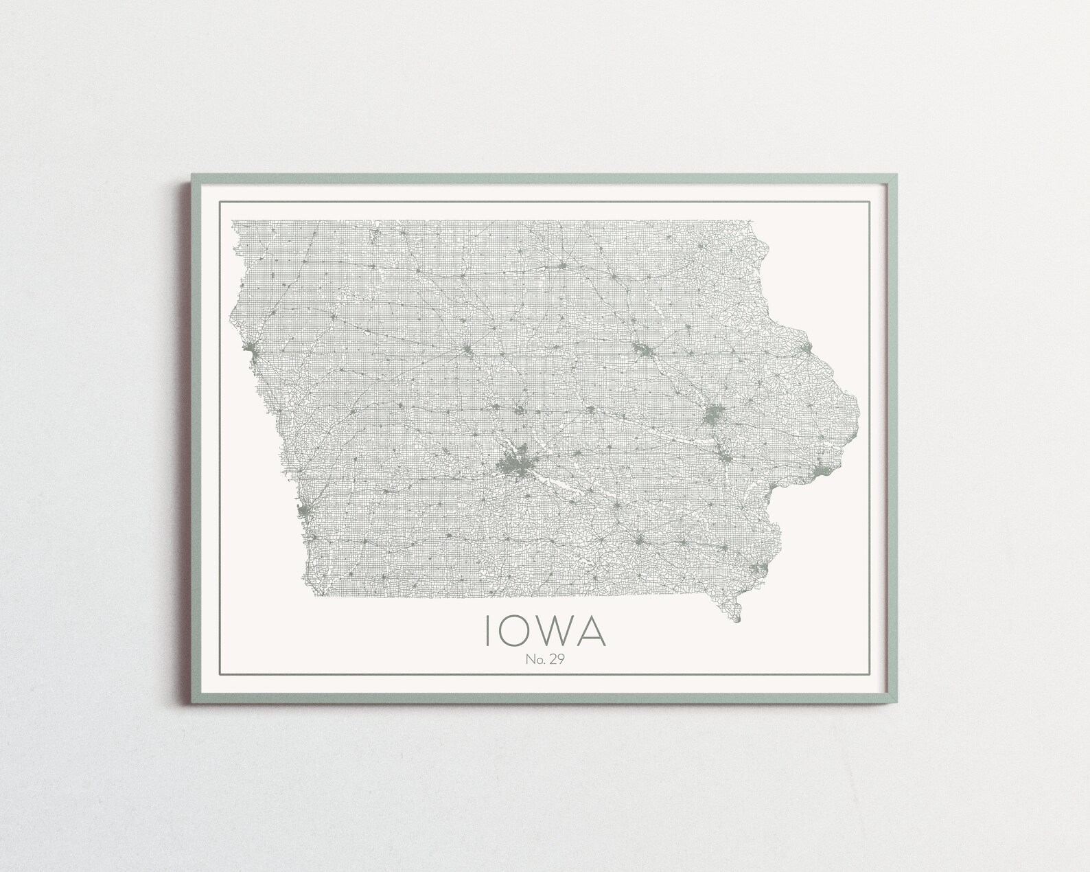 Iowa Wall Art, Home Decor, Personalized Gift, Map, Iowa State Map ...