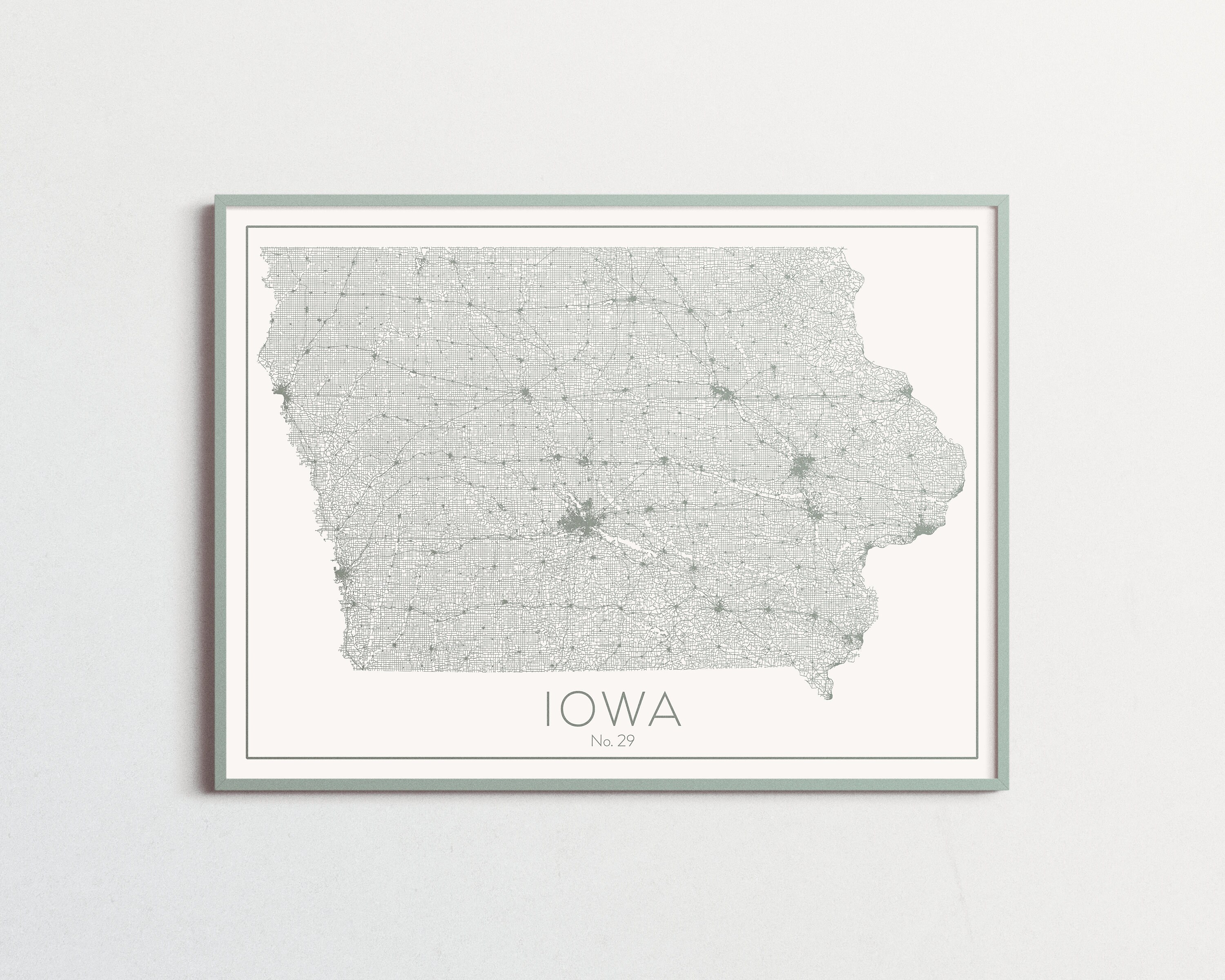 Iowa Wall Art, Home Decor, Personalized Gift, Map, Iowa State Map ...