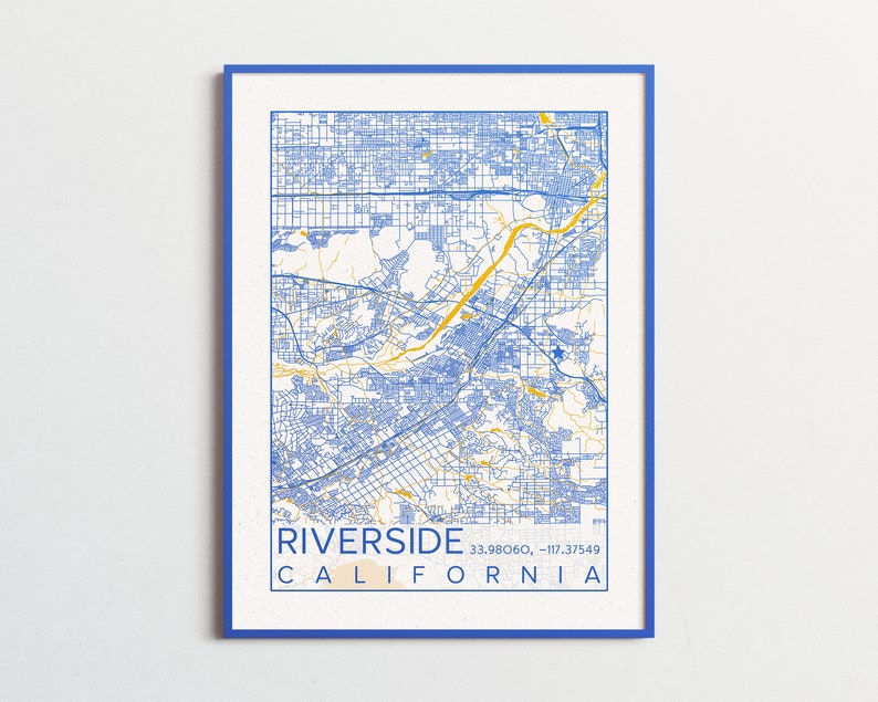 Riverside California Map UC Riverside Poster Print City Map - Etsy