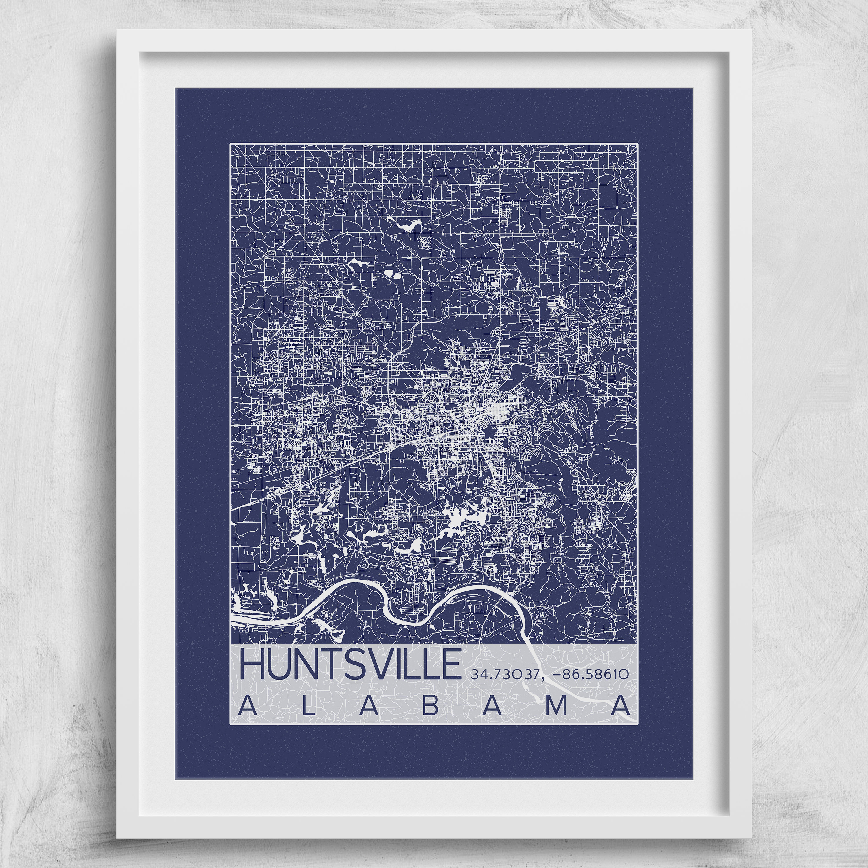 Huntsville Alabama City Map Print Poster Blueprint Plans | Etsy