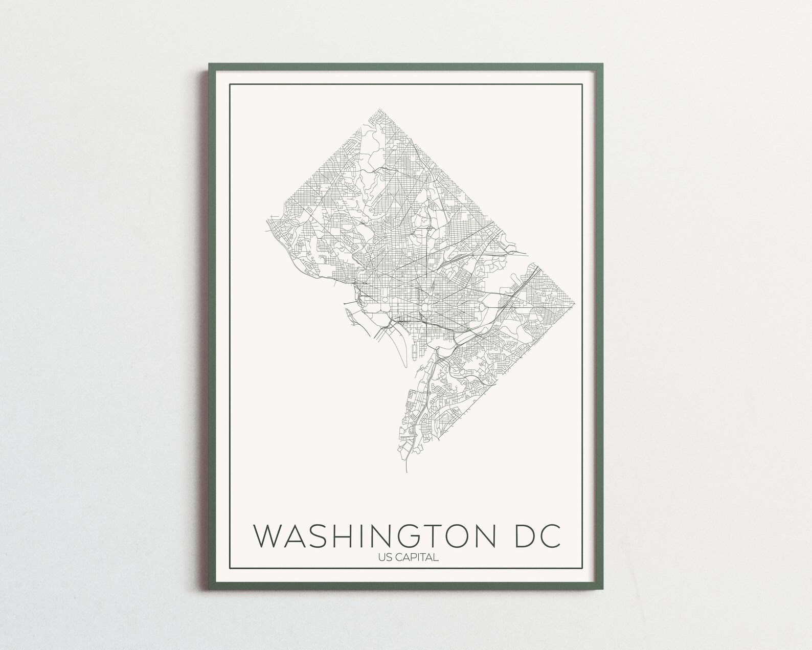 Washington DC District of Columbia State Map Road Map Roadways | Etsy