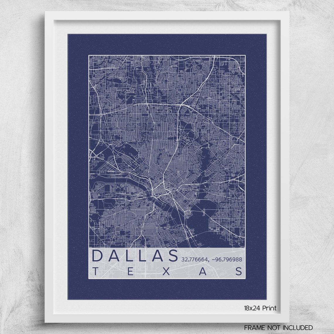 Dallas City Map Print Poster Blue Green Dallas Texas Custom | Etsy