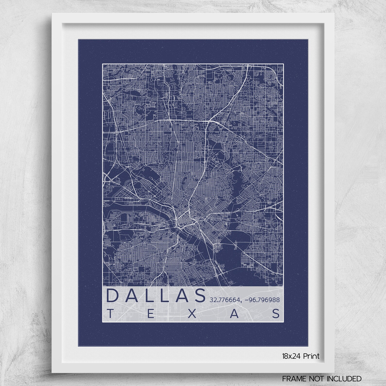 Dallas City Map Print Poster Blue Green Dallas Texas Custom | Etsy