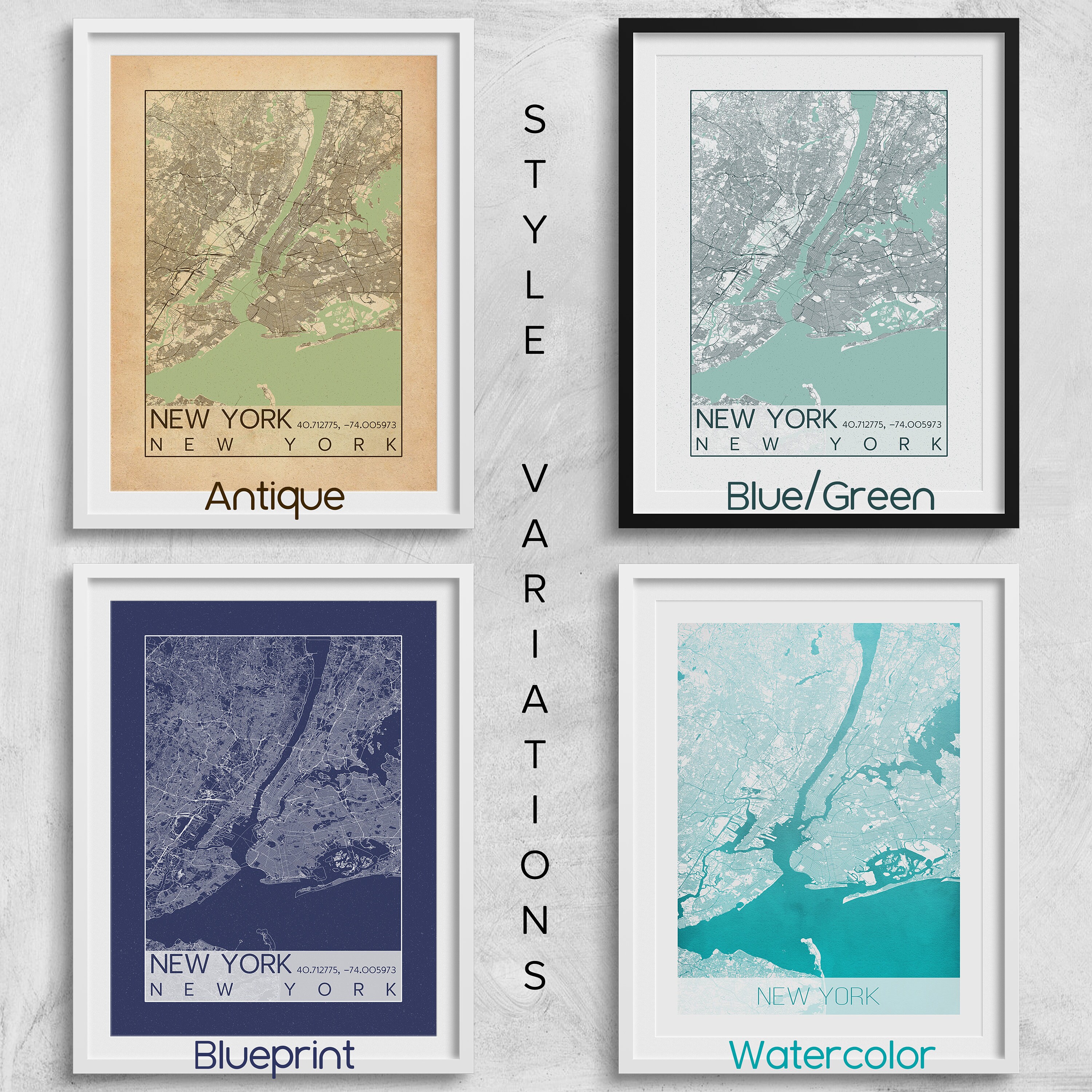 Dallas City Map Print Poster Blue Green Dallas Texas Custom | Etsy