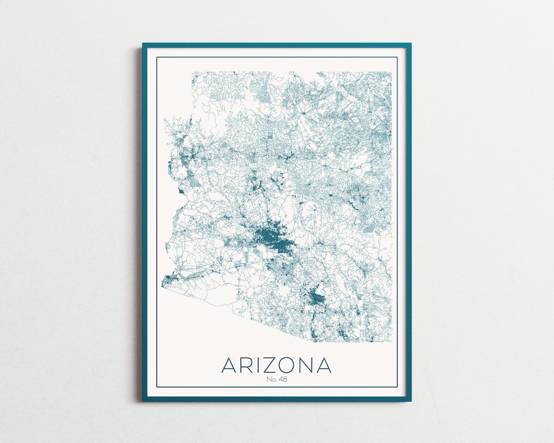 Custom State Map Personalized Boho Wall Art Decor Home | Etsy