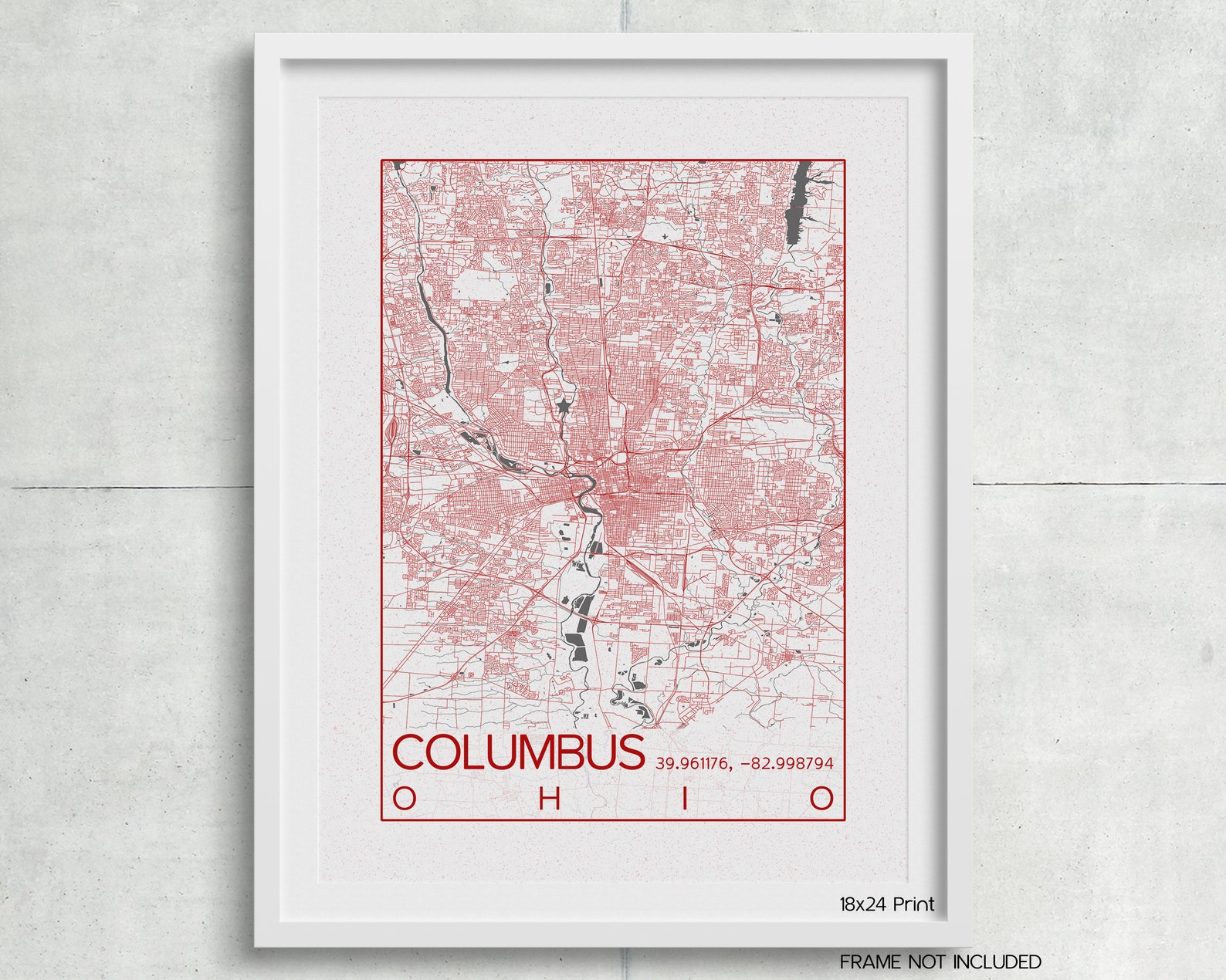 Columbus Map The Ohio State University Poster Print City of | Etsy