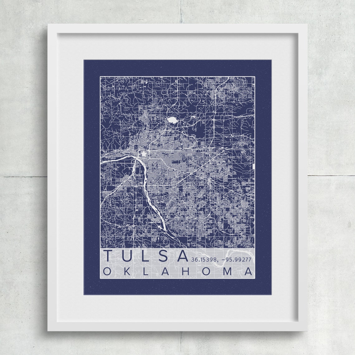 Tulsa Map Print Poster Blueprint Plans Downtown Tulsa Oklahoma - Etsy
