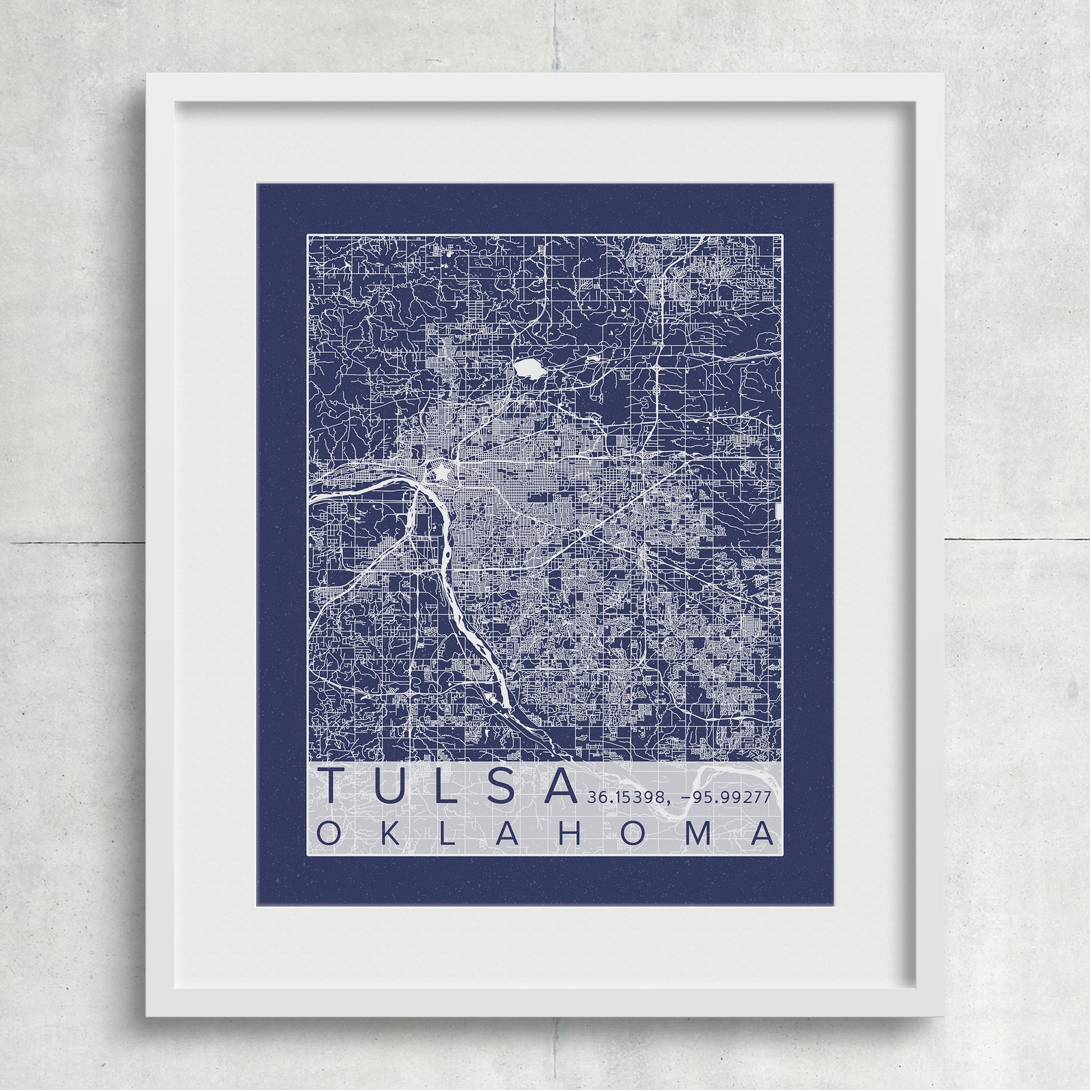 Tulsa Map Print Poster Blueprint Plans Downtown Tulsa Oklahoma - Etsy