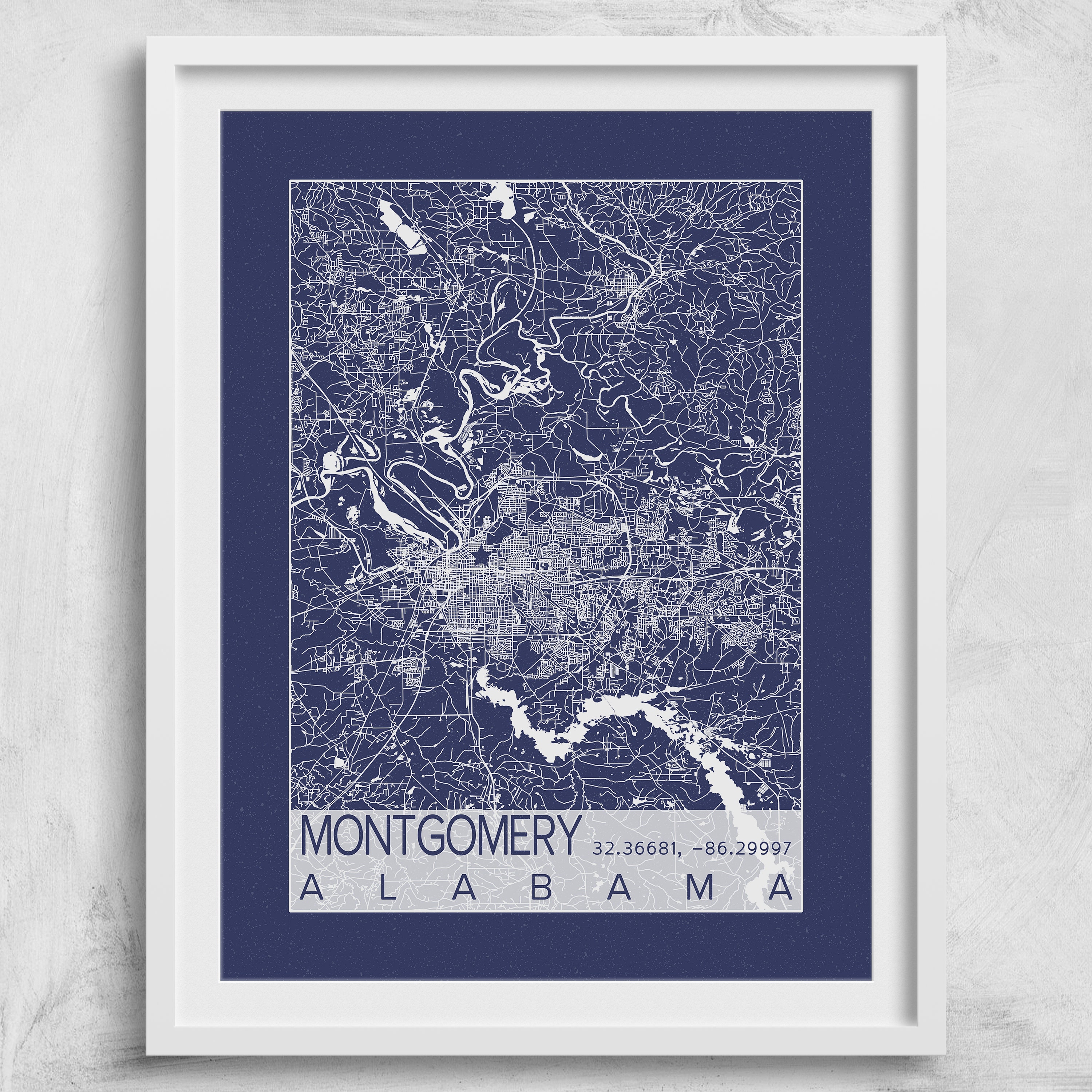 Montgomery Alabama City Map Print Poster Vintage Antique Aged - Etsy