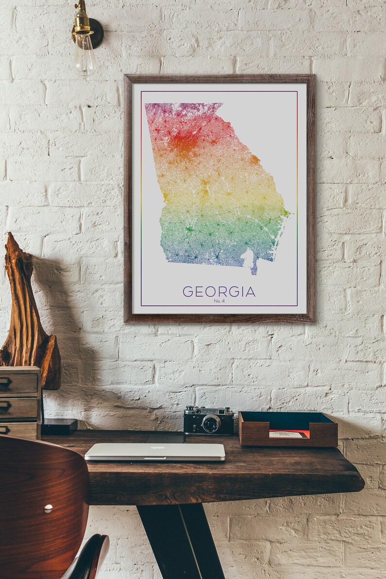 Georgia Wall Hanging Map Wall Decor Personalized Gift Gift - Etsy