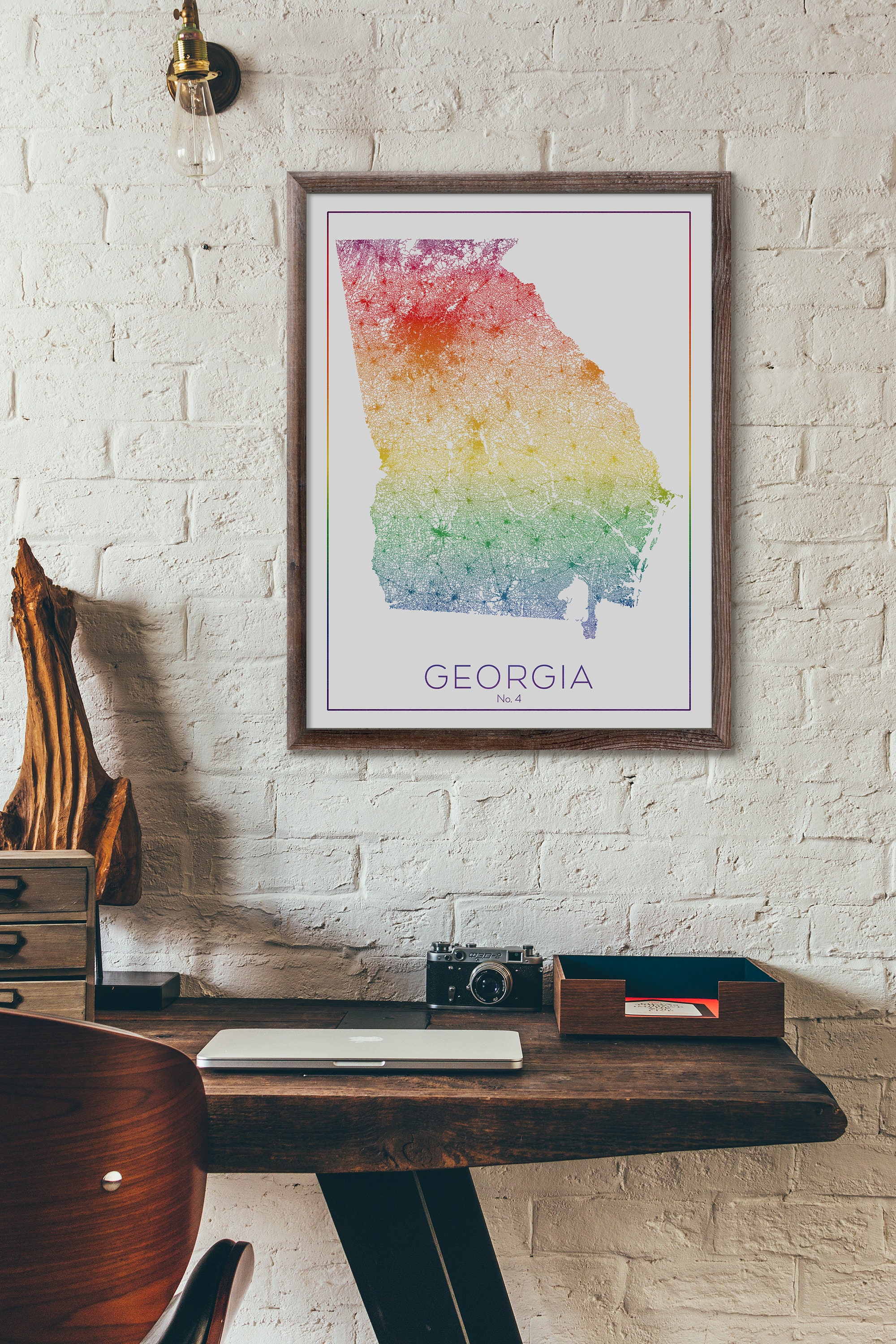 Georgia Wall Hanging Map Wall Decor Personalized Gift Gift - Etsy
