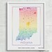 Indiana Art Map Indiana State Map Graduation Gift - Etsy