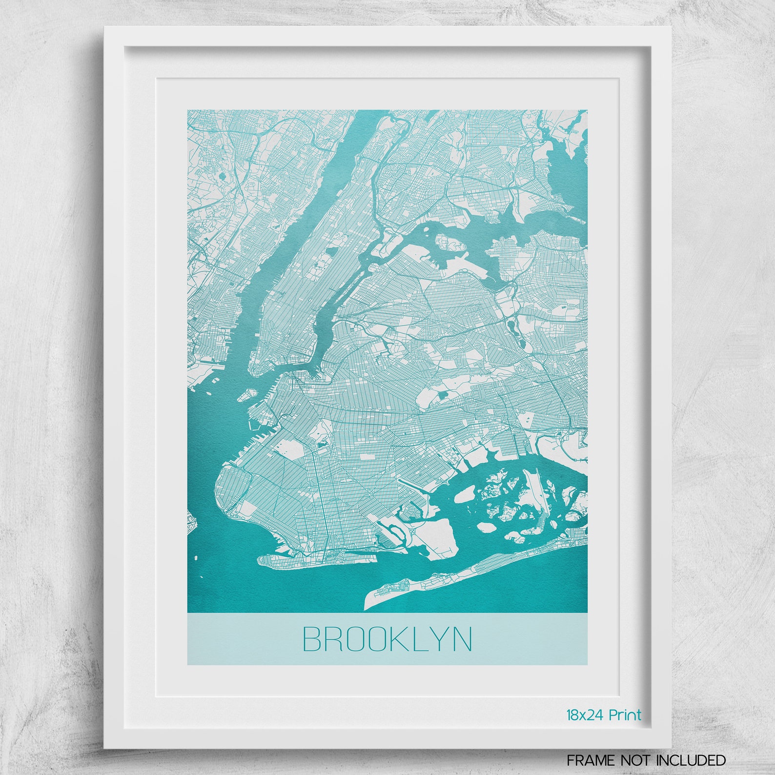 Brooklyn New York City Print City Map Street Map Art Custom - Etsy