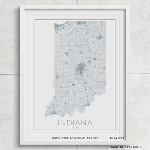 Indiana Art, Map, Indiana State Map, Graduation Gift, Personalized Gift ...