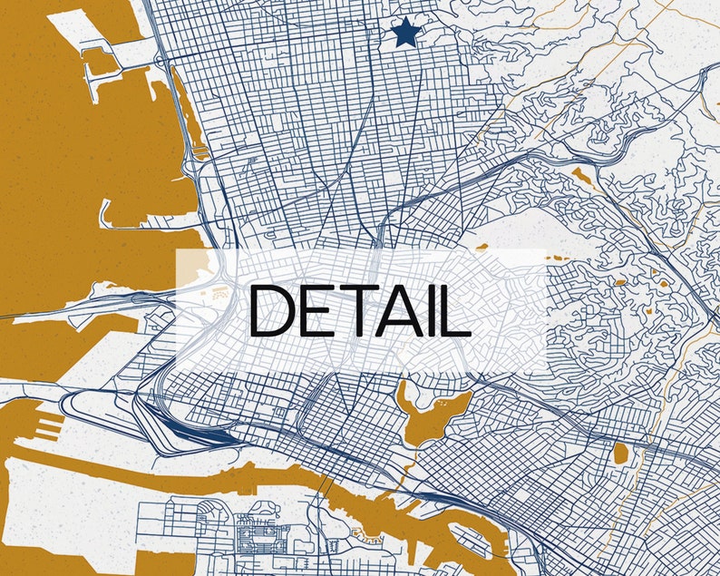 Berkeley California Map Poster UC Berkeley Print City Golden - Etsy