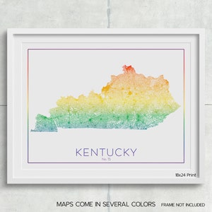 Kentucky Wall Art, Map, Art Print, Wedding Decor, Wedding Gift, State ...