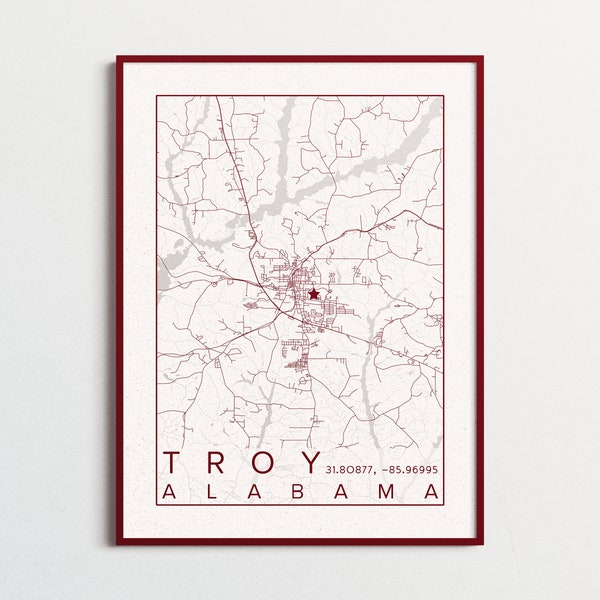 University of Alabama Map - Etsy