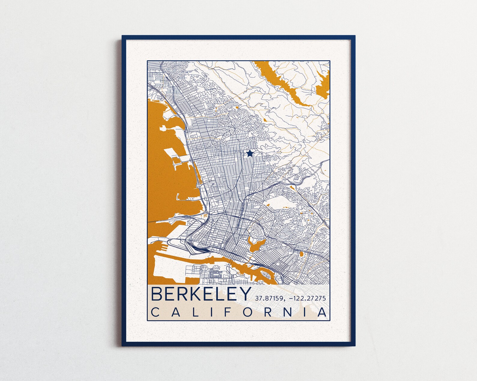 Berkeley California Map Poster UC Berkeley Print City Golden - Etsy