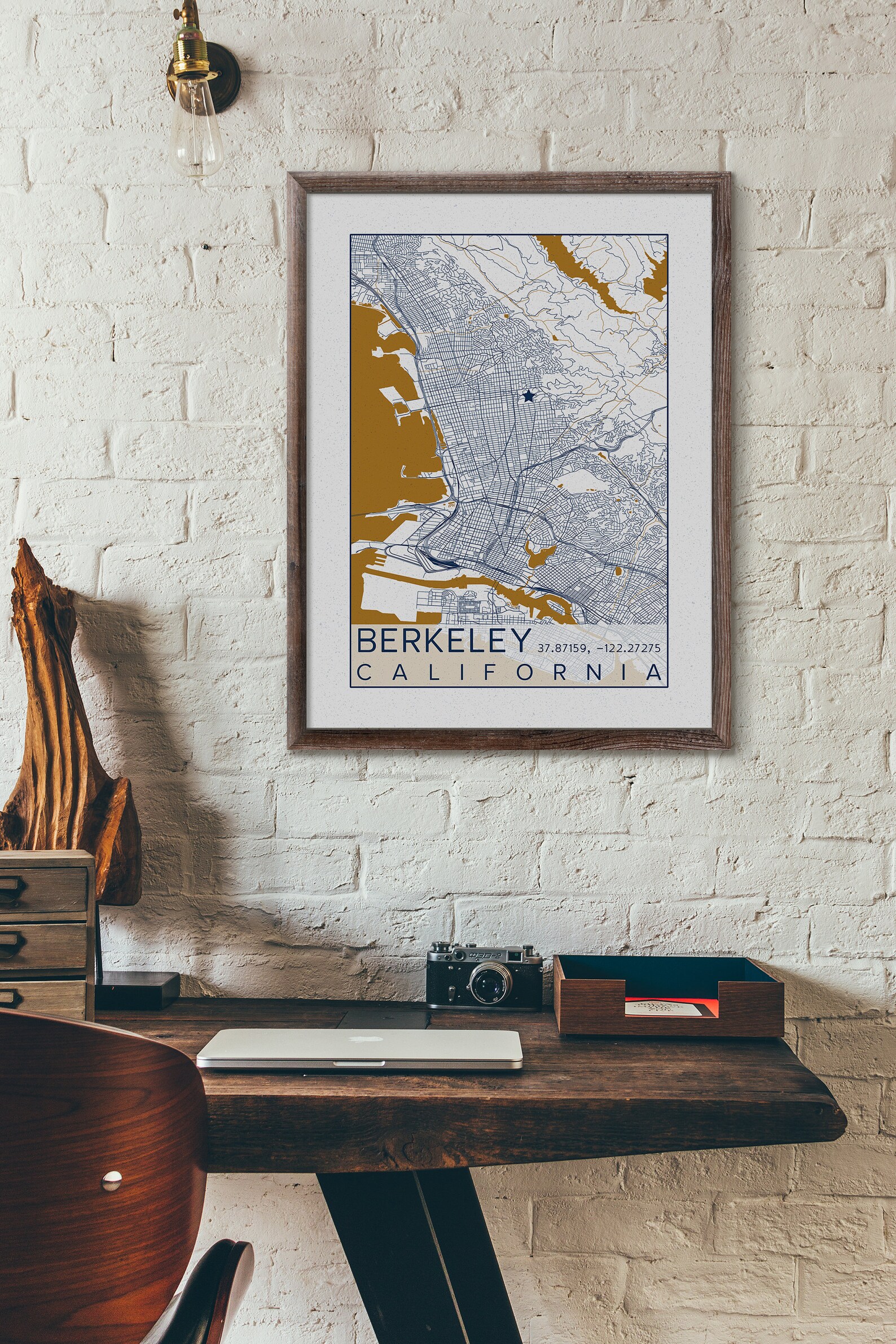 Berkeley California Map Poster UC Berkeley Print City Golden - Etsy