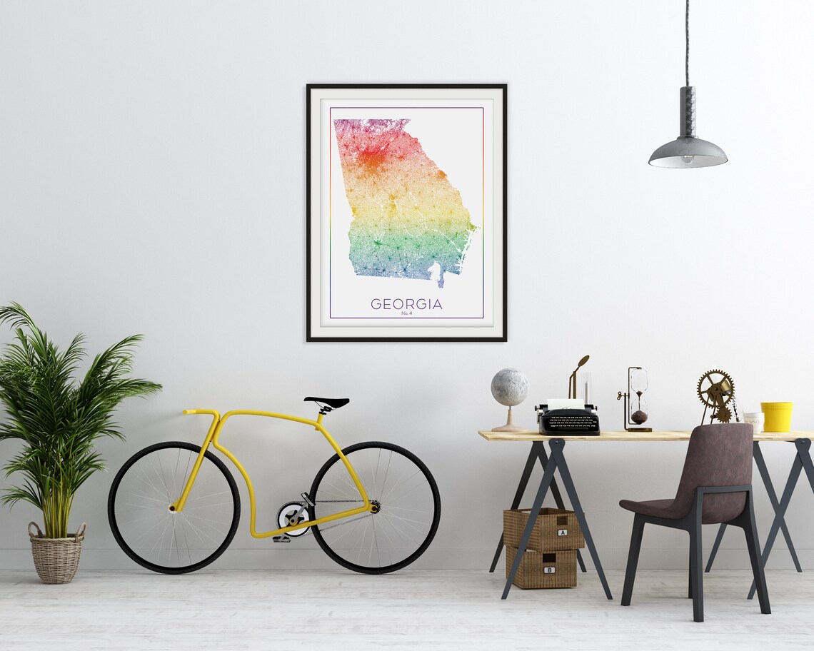 Georgia Wall Hanging Map Wall Decor Personalized Gift Gift - Etsy