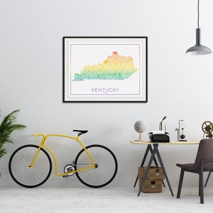 Kentucky Wall Art, Map, Art Print, Wedding Decor, Wedding Gift, State ...