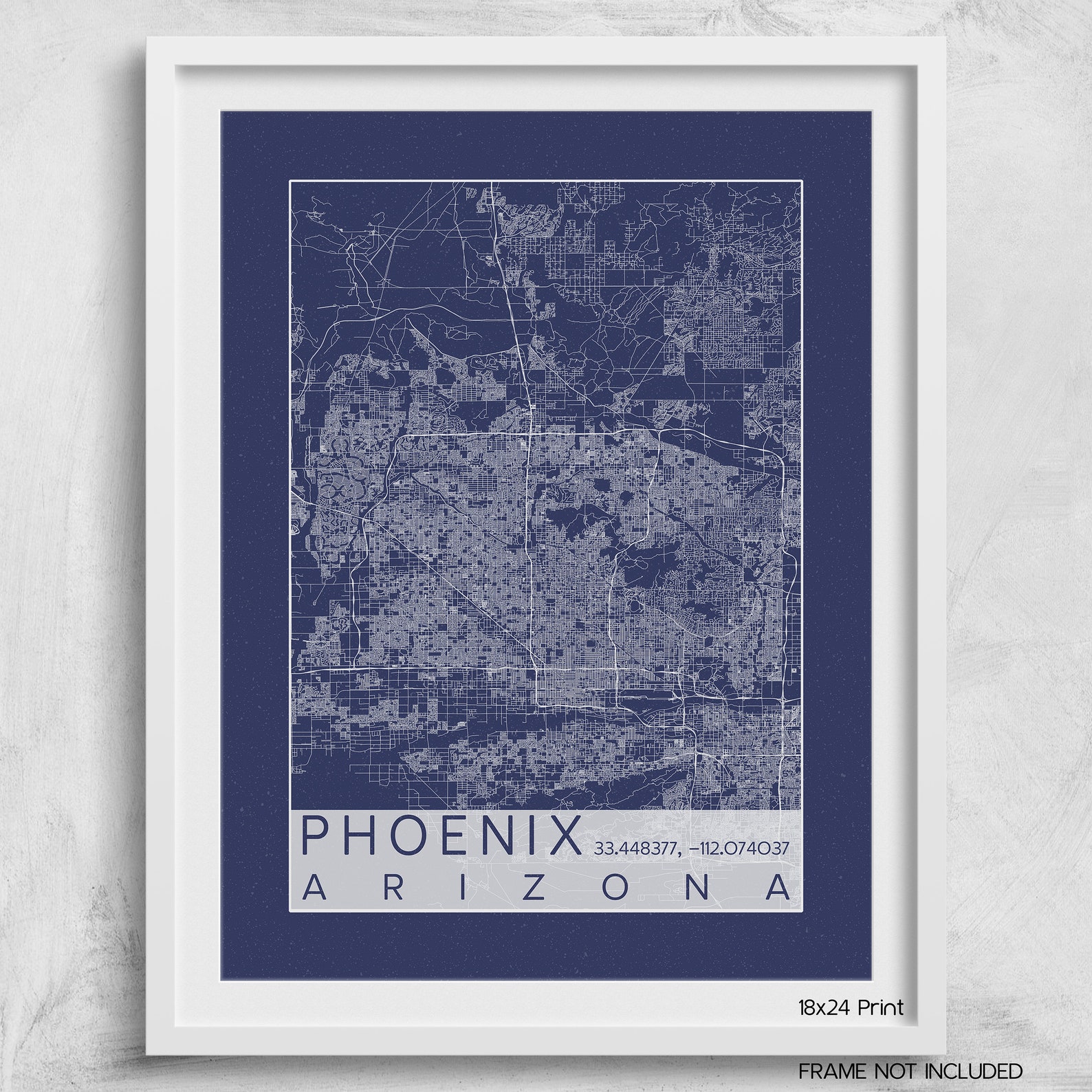 Phoenix City Map Arizona Print Poster Blue Green Valley Sun - Etsy
