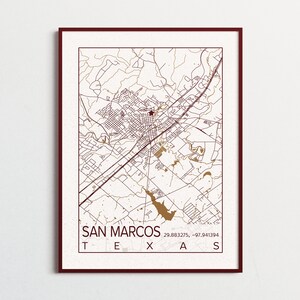 San Marcos Map Texas State University Print City of San Marcos Map Boko ...