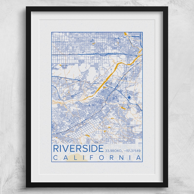 Riverside California Map UC Riverside Poster Print City Map - Etsy