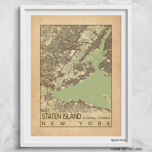 Staten Island New York City Print, City Map, City Map Poster, City Map ...