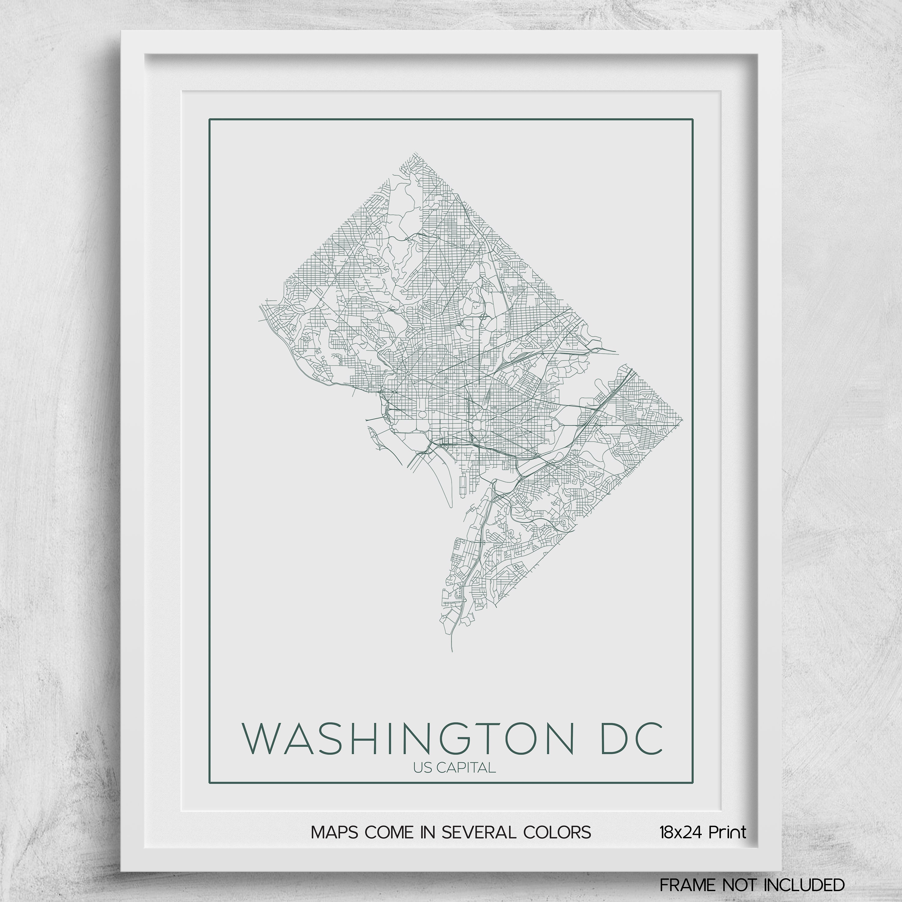 Washington DC District of Columbia State Map Road Map Roadways | Etsy