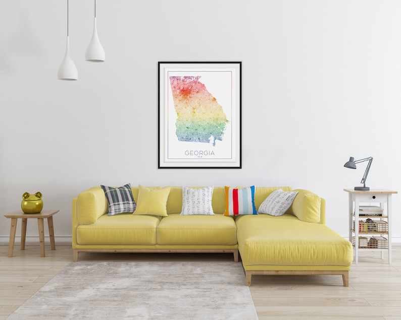 Georgia Wall Hanging Map Wall Decor Personalized Gift Gift - Etsy