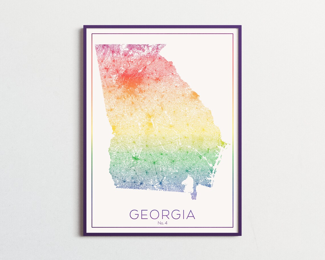 Georgia Wall Hanging Map Wall Decor Personalized Gift Gift | Etsy