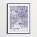 Houston Map Rice University Print City of Houston Map Owls Sammy Map ...