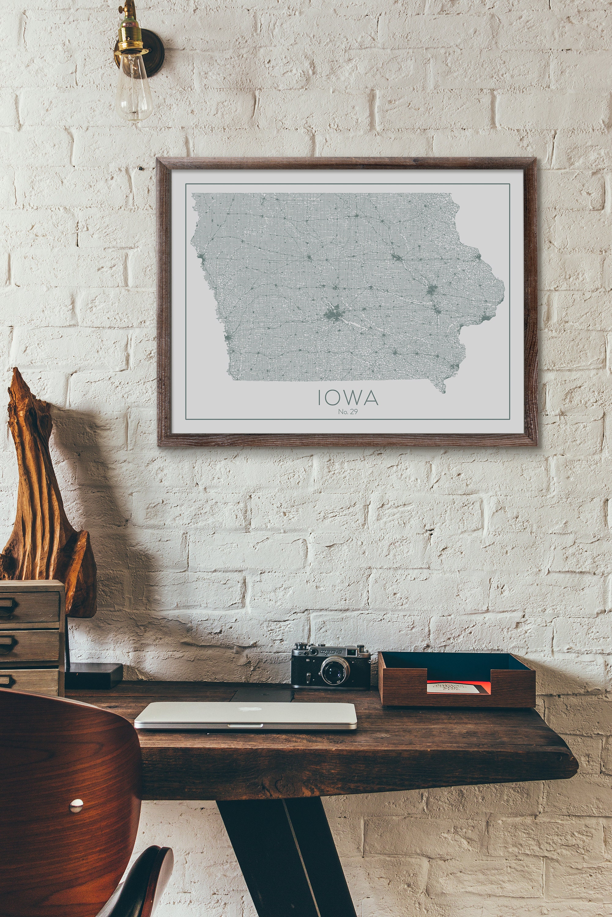 Iowa Wall Art, Home Decor, Personalized Gift, Map, Iowa State Map ...