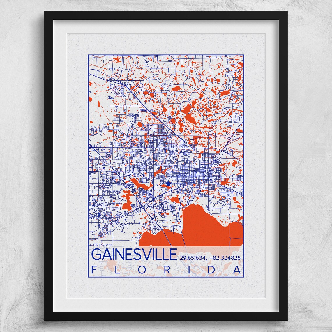 Gainesville Map University of Florida Print City of - Etsy