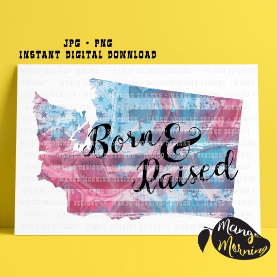 Washington Watercolor Design Washington Gifts State Art - Etsy