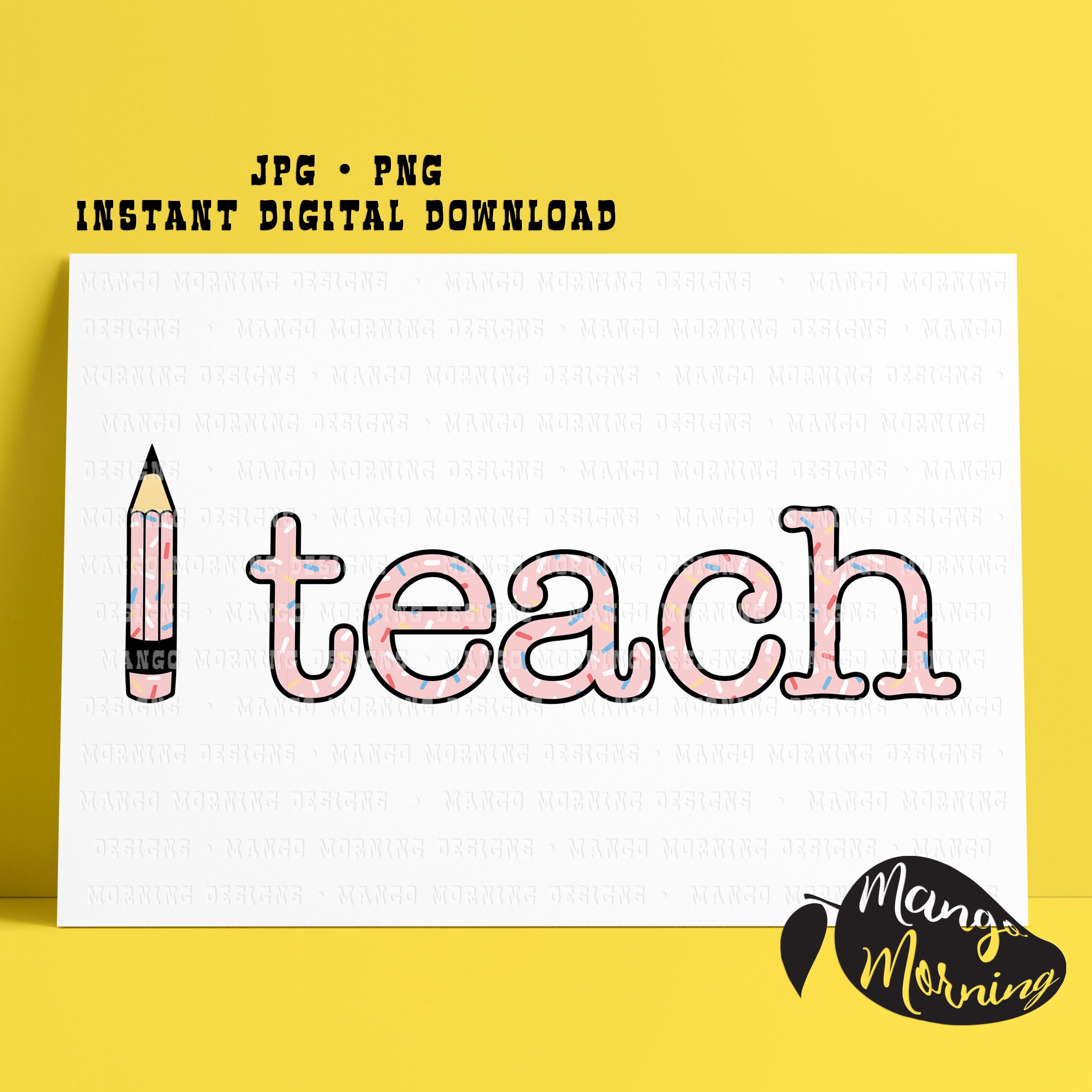 Sublimation Design, Transfer Designs, Clipart, DTG, Teacher Design ...