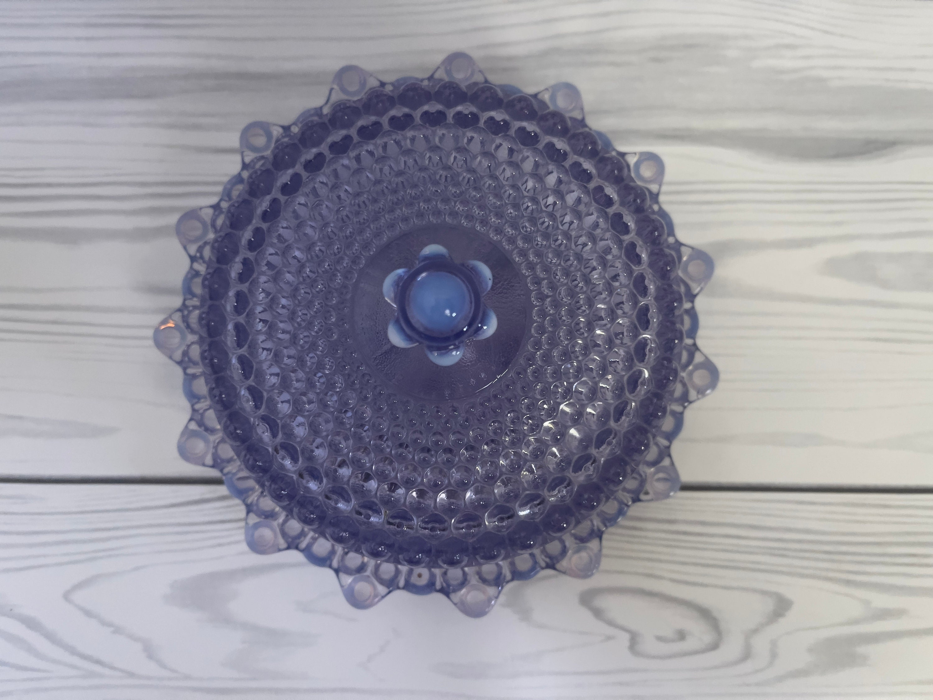 Westmoreland Butter/ Cheeseball Dish - Purple/ Blue Hobnail Pattern - Etsy
